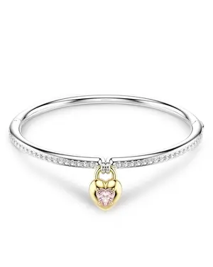 SWAROVSKI Idyllia Heart Charm Bangle Bracelet - Two Tone