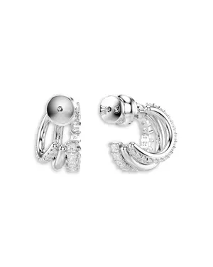 SWAROVSKI Hyperbola Cubic Zirconia Triple Row Hoop Earrings - White