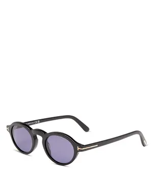 TOM FORD Aristotle Round Sunglasses, 48mm
