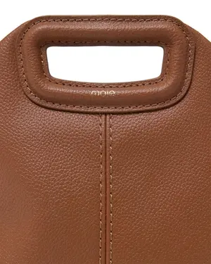 Maje Miss M Leather Crossbody Bag With Fringes - Cognac Brown
