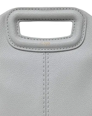Maje Miss M Leather Crossbody Bag - Light Grey
