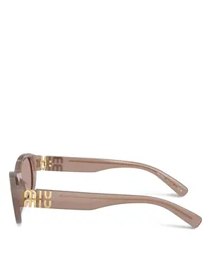 Miu Miu Oval Sunglasses, 53mm - Grey