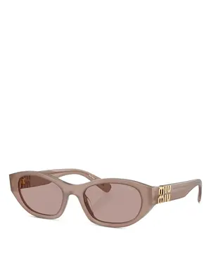 Miu Miu Oval Sunglasses, 53mm - Grey