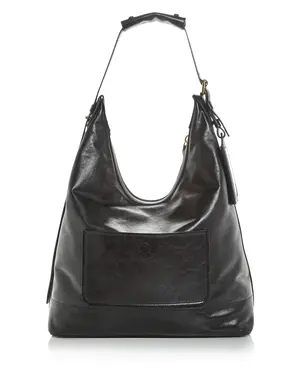 Moschino Large Leather Hobo Shoulder Bag