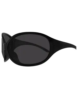 Balenciaga Oval Sunglasses, 88mm - Black