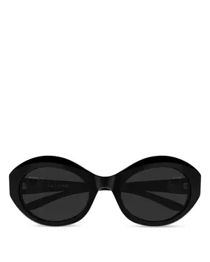 Balenciaga Round Frame Sunglasses, 57mm - Black