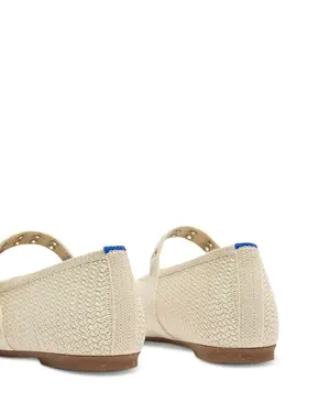 Rothy's Max Buckle Knit Mesh Mary Jane Flats - Cream Woven