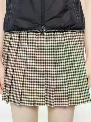 Moncler Checked Pleated Mini Skirt - Brown