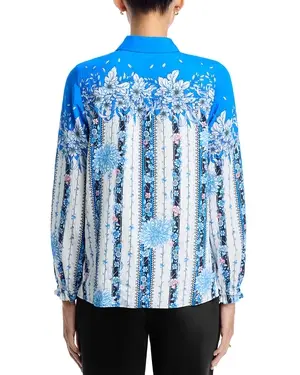 T Tahari Printed Blouse - Sky Forest