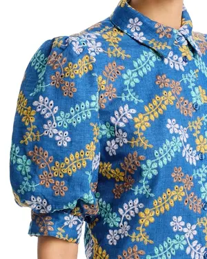 T Tahari Button-down Shirt - Denim/ Multi