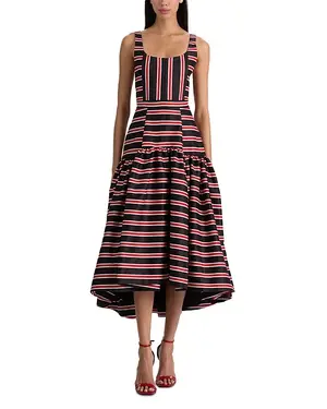 Alice + Olivia Diana Midi Dress - Twisting Vines Black