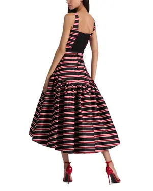 Alice + Olivia Diana Midi Dress - Twisting Vines Black