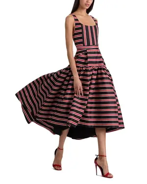 Alice + Olivia Diana Midi Dress - Twisting Vines Black