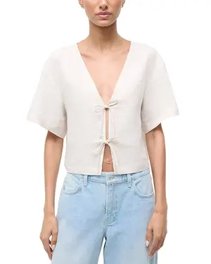 Staud Ava Linen Top - Natural