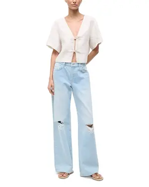 Staud Ava Linen Top - Natural