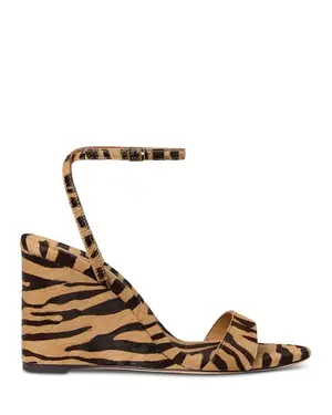 LOEFFLER RANDALL Calf Hair Wedge Sandals