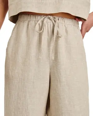 Rails Emmie Linen Drawstring Pants - Heathered Flax