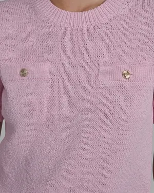Karl Lagerfeld Paris Double Pocket Crewneck Sweater