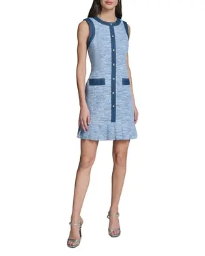 Karl Lagerfeld Paris Denim Tweed Dress