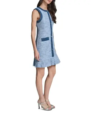 Karl Lagerfeld Paris Denim Tweed Dress