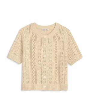 ALEX MILL Elle Pointelle Cardigan - Cream