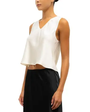LESET Barb V-neck Shell - Creme