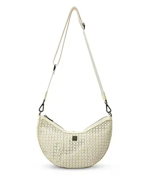 THINK ROYLN Posh Cut Out Leather Shoulder Bag - Cream Web