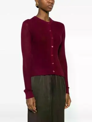 Eric Bompard Ribbed Knit Sheer Cardigan