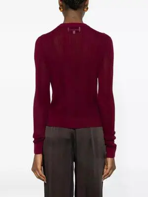 Eric Bompard Ribbed Knit Sheer Cardigan
