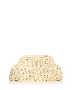 Aqua Pearl Beaded Convertible Clutch