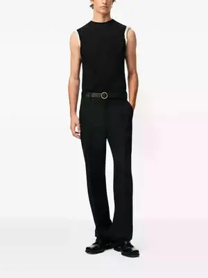 AMI Paris Sleeveless Zigzag Stitch Top