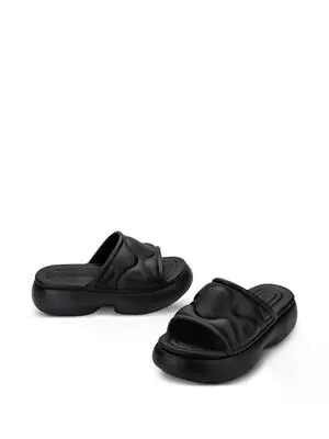 Melissa Puff Platform Slides - Black