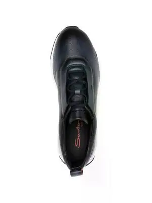 Santoni Leather Sneakers - Blue