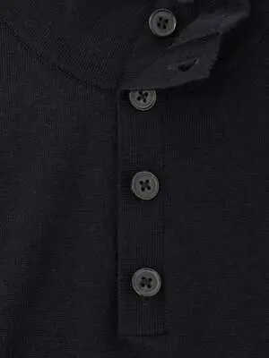 REISS Farnham Merino Wool Half-button Funnel Jumper - Navy