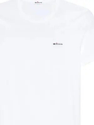 Kiton Logo-embroidered T-shirt - White