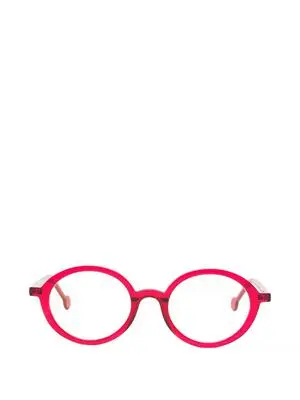 L.A. EYEWORKS Round Frame Eyeglasses - Red