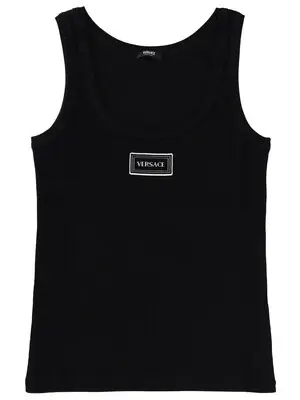 Versace Tank Top With Logo - Black