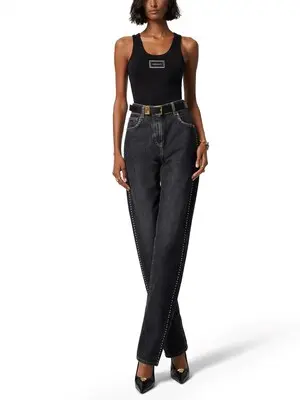 Versace Tank Top With Logo - Black