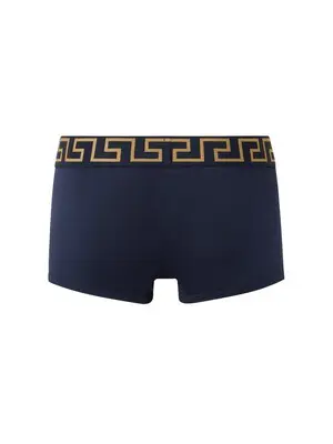 Versace Boxer Shorts With Greek - Blue