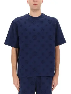 Casablanca T-shirt With Monogram Details - Blue