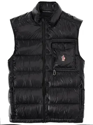 Moncler Padded Jacket With Logo - Black