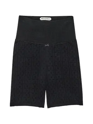 JW Anderson Perforated Knit Shorts - Black