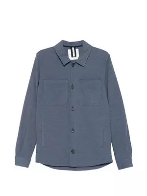 PROFUOMO Classic-collar Shirt Jacket - Blue