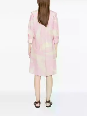 ROSSO 35 Printed Midi Shirt Dress