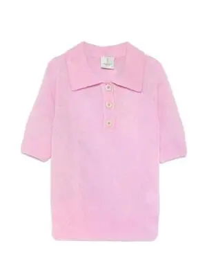 Incentive! Cashmere Button Polo Sweater - Pink