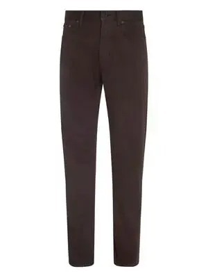 Zegna Cotton Straight-leg Trousers - Brown