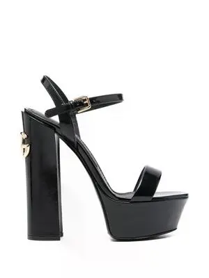Dolce & Gabbana Platform Leather Sandals - Black