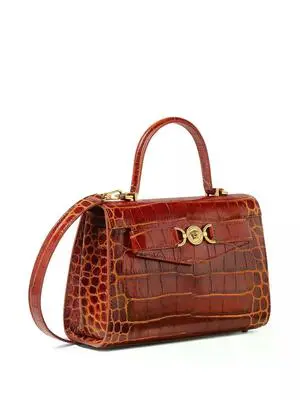 Versace Crocodile-effect Top-handle Tote Bag
