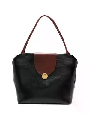 Versace Large Leather Shoulder Bag - Black