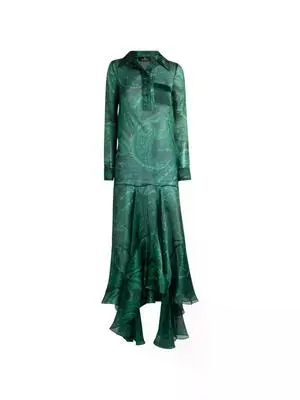 Etro Paisley Ruffled Dress - Green